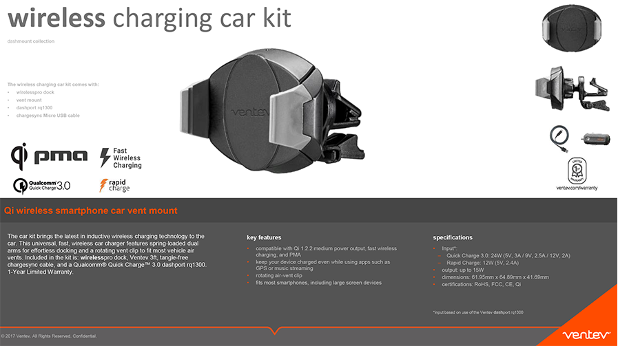 wirelesspro dock Car Charger