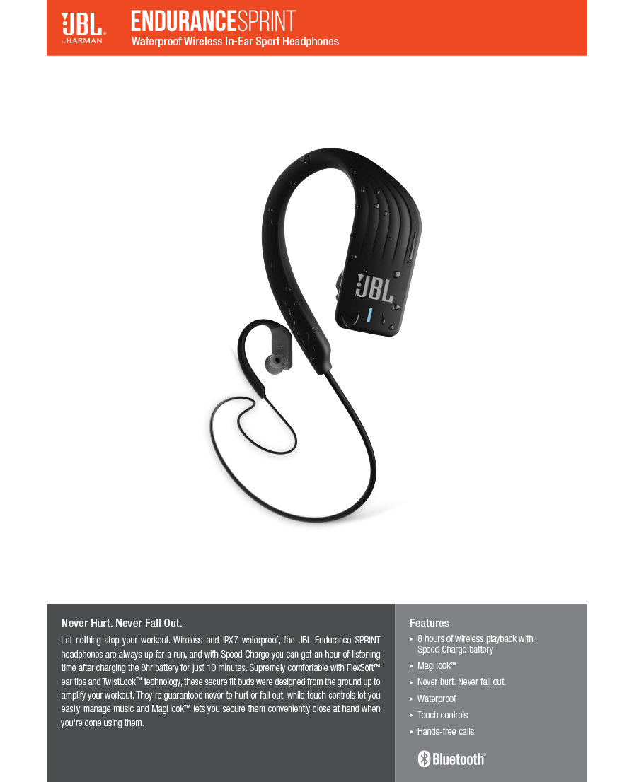 Let nothing stop your workout. Wireless and IPX7 waterproof, the JBL ...