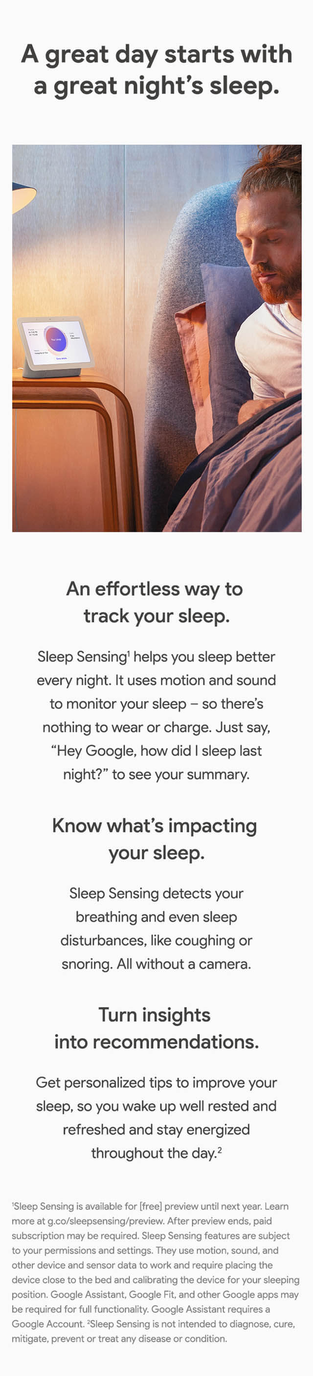 A great day starts with a great night's sleep - mobile